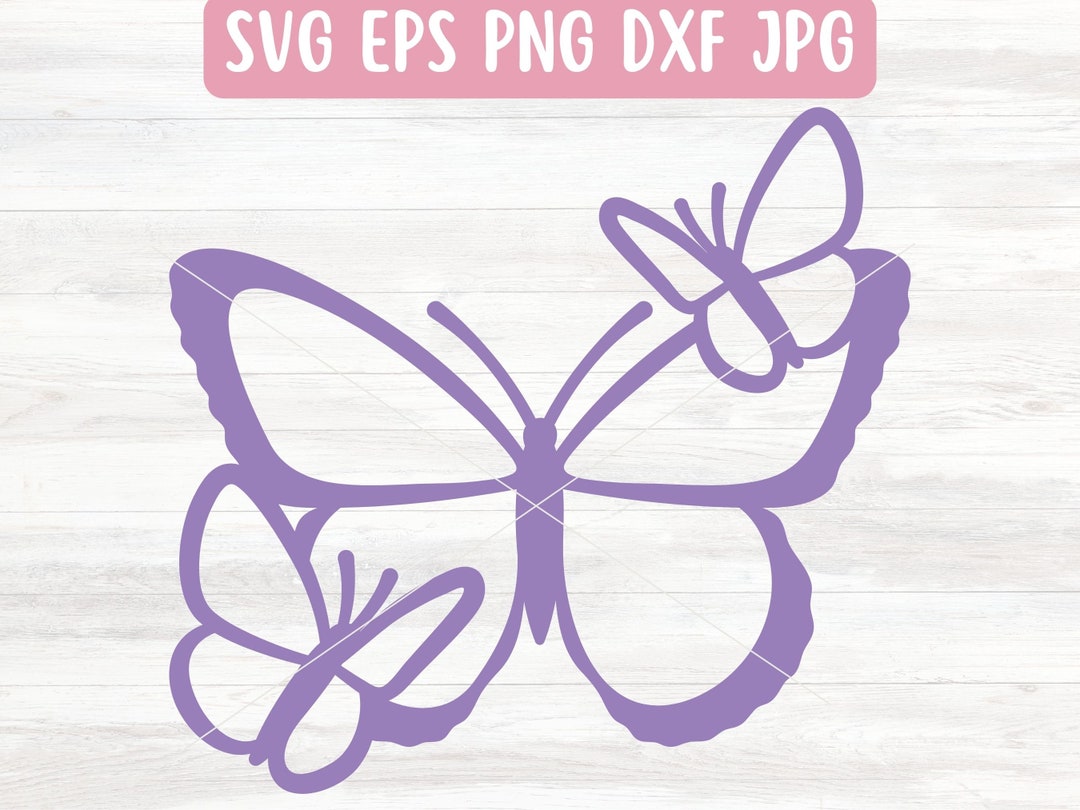 Simple Butterfly SVG File for Cricut, Butterfly Outline SVG for ...