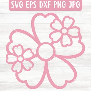 Simple Flower SVG File for Cricut, Flower Outline SVG for Silhouette ...
