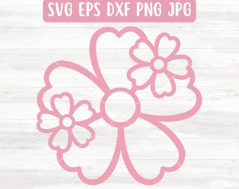 Simple Flower SVG File for Cricut, Flower Outline SVG for Silhouette ...