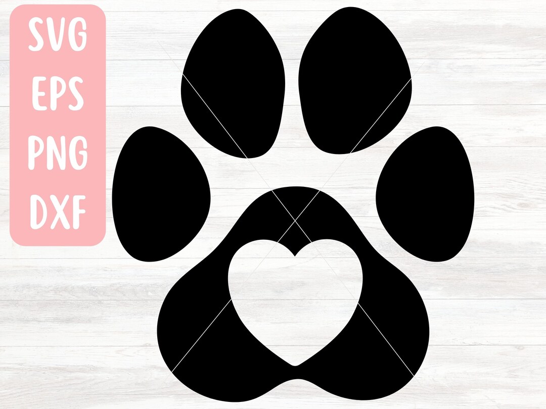 Paw Print Heart SVG File for Cricut Dog Lover SVG Vector Dog - Etsy
