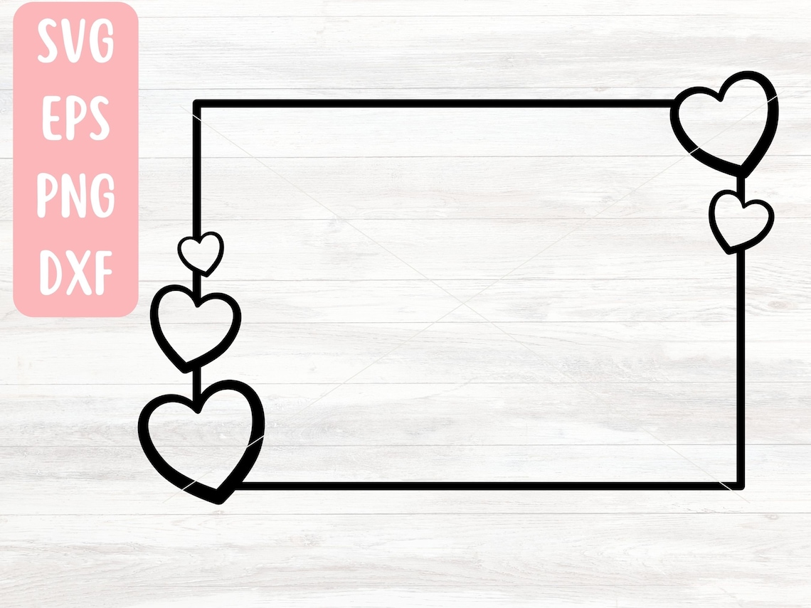 Heart Frame SVG File for Cricut Valentines Border SVG Vector - Etsy Canada