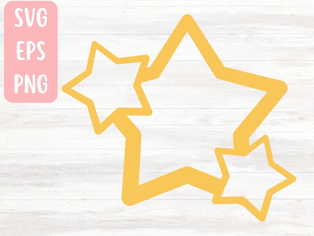 Stars SVG File for Cricut Star Outline SVG Design Star - Etsy
