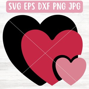 Double Heart SVG File for Cricut, Layered Heart SVG for Silhouette, Two ...
