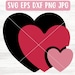 Double Heart SVG File for Cricut, Layered Heart SVG for Silhouette, Two ...