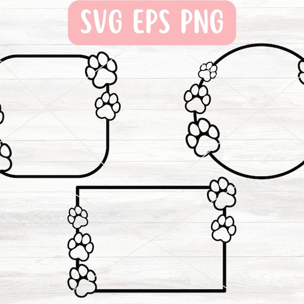 Paw Print Border Template - Etsy