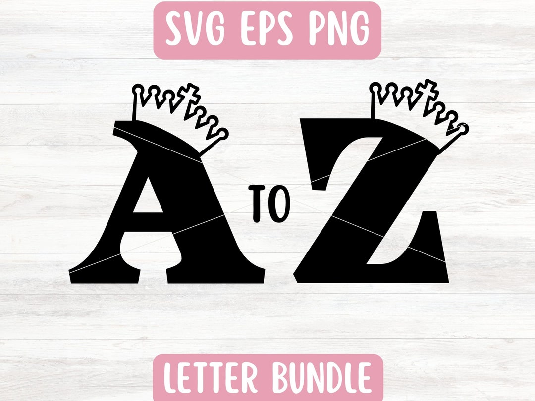 Crown Monogram SVG Bundle for Cricut, Princess Alphabet SVG for Vinyl ...
