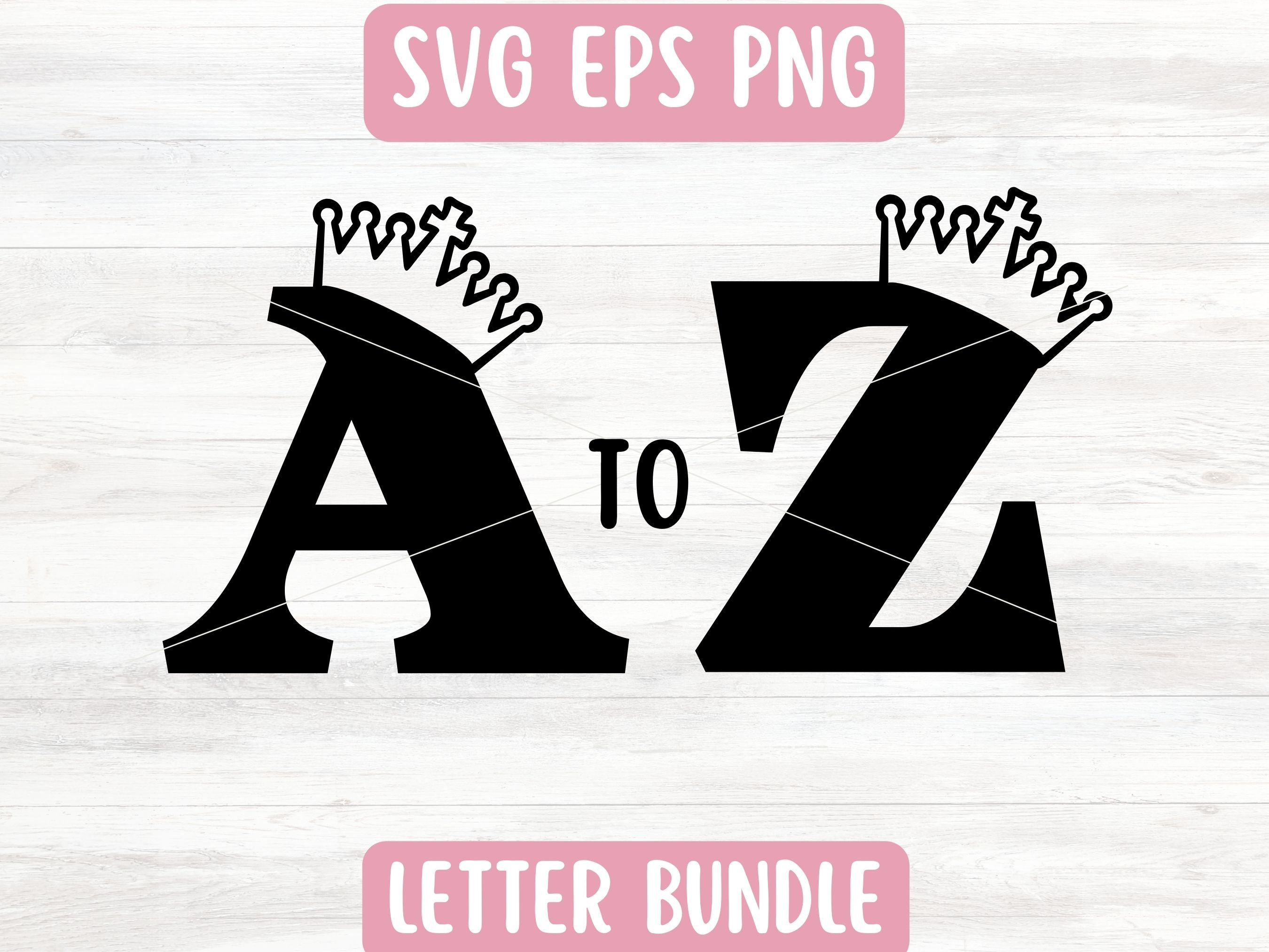 Crown Monogram SVG Bundle for Cricut, Princess Alphabet SVG for Vinyl ...
