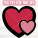 Double Heart SVG File for Cricut, Layered Heart SVG for Silhouette, Two ...