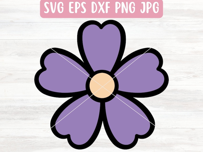 Simple Flower SVG File for Cricut, Layered Flower SVG for Silhouette ...