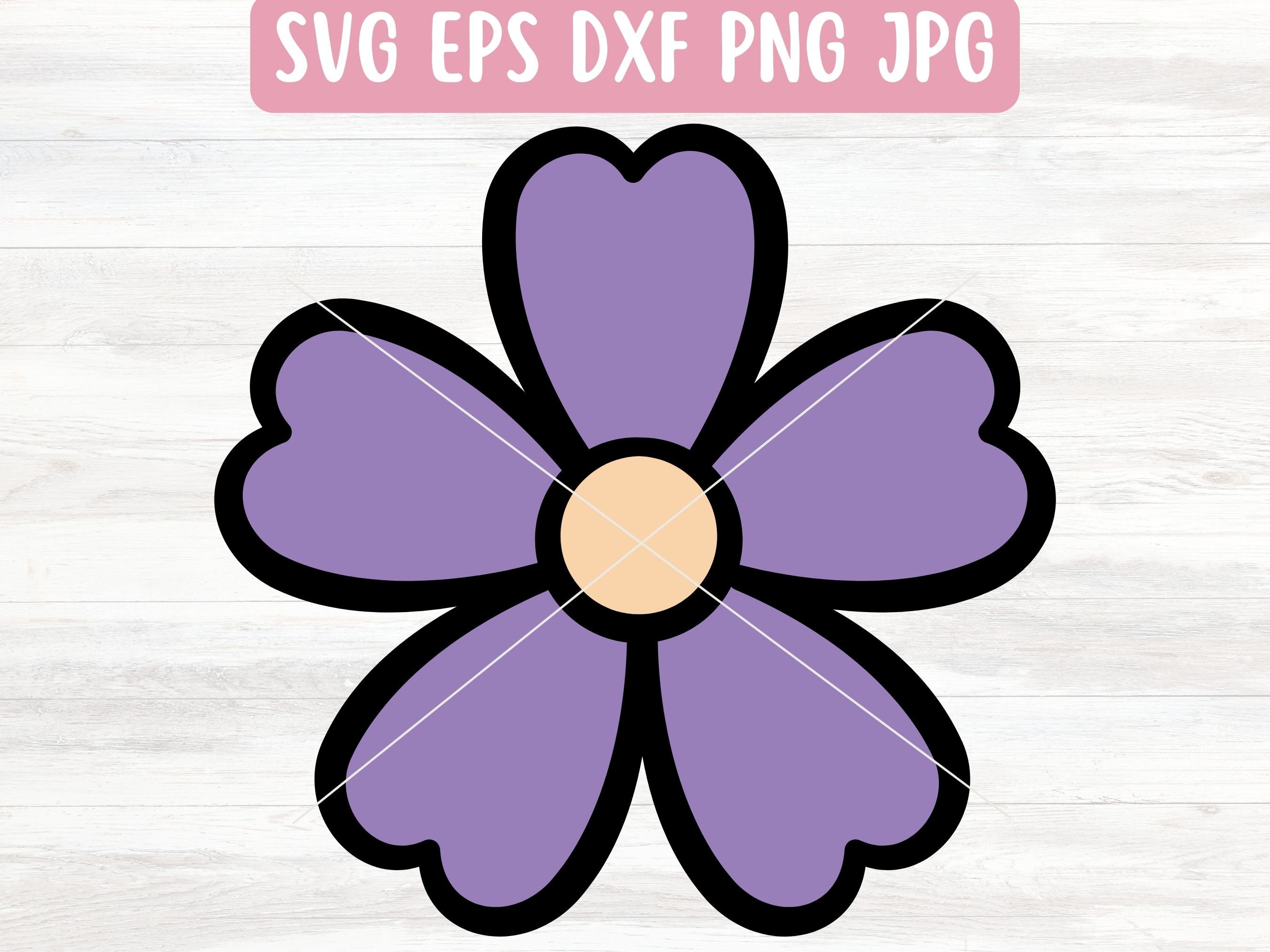 Simple Flower SVG File for Cricut, Layered Flower SVG for Silhouette ...