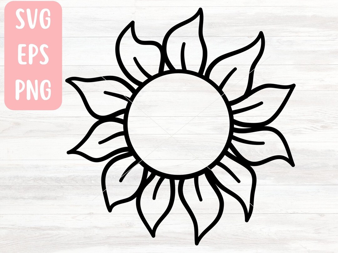 Simple Sunflower SVG File for Cricut Hand Drawn Flower Svg - Etsy