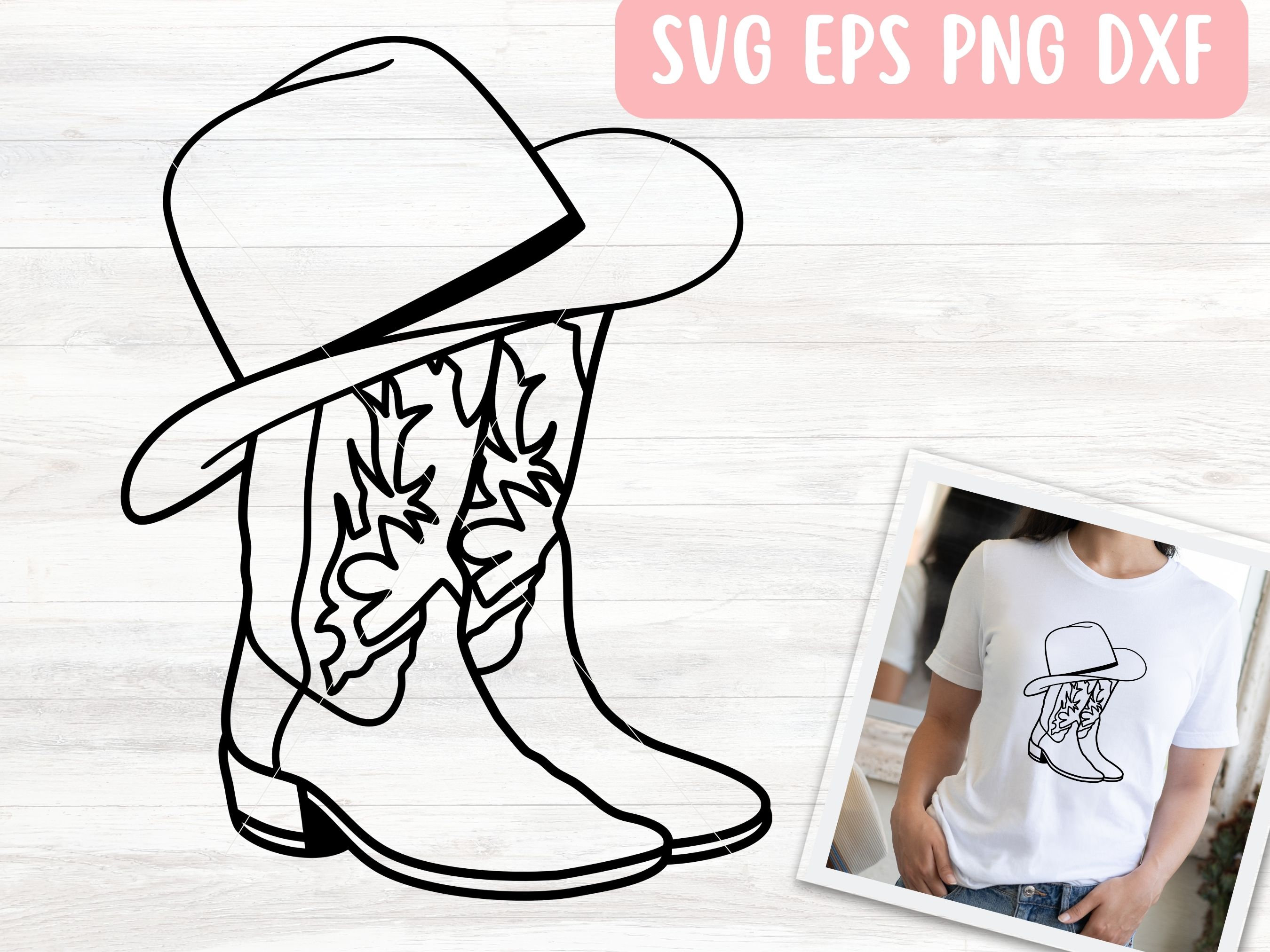 Cowboy Boots and Hat SVG File for Cricut Cowgirl Hat Vector - Etsy Canada