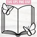 Open Book SVG File for Cricut, Reading SVG for Silhouette, Layered Book ...