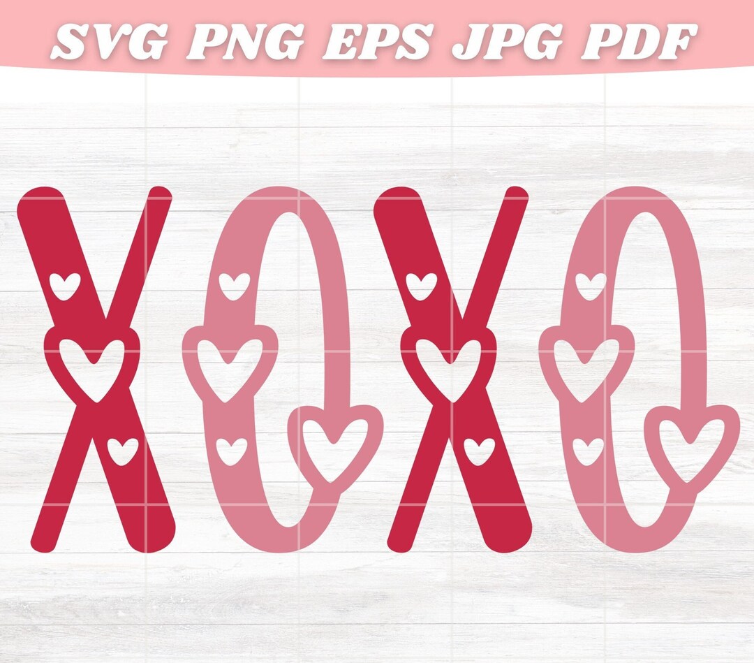 XOXO Heart Svg File for Cricut Kisses and Hug SVG Heat - Etsy