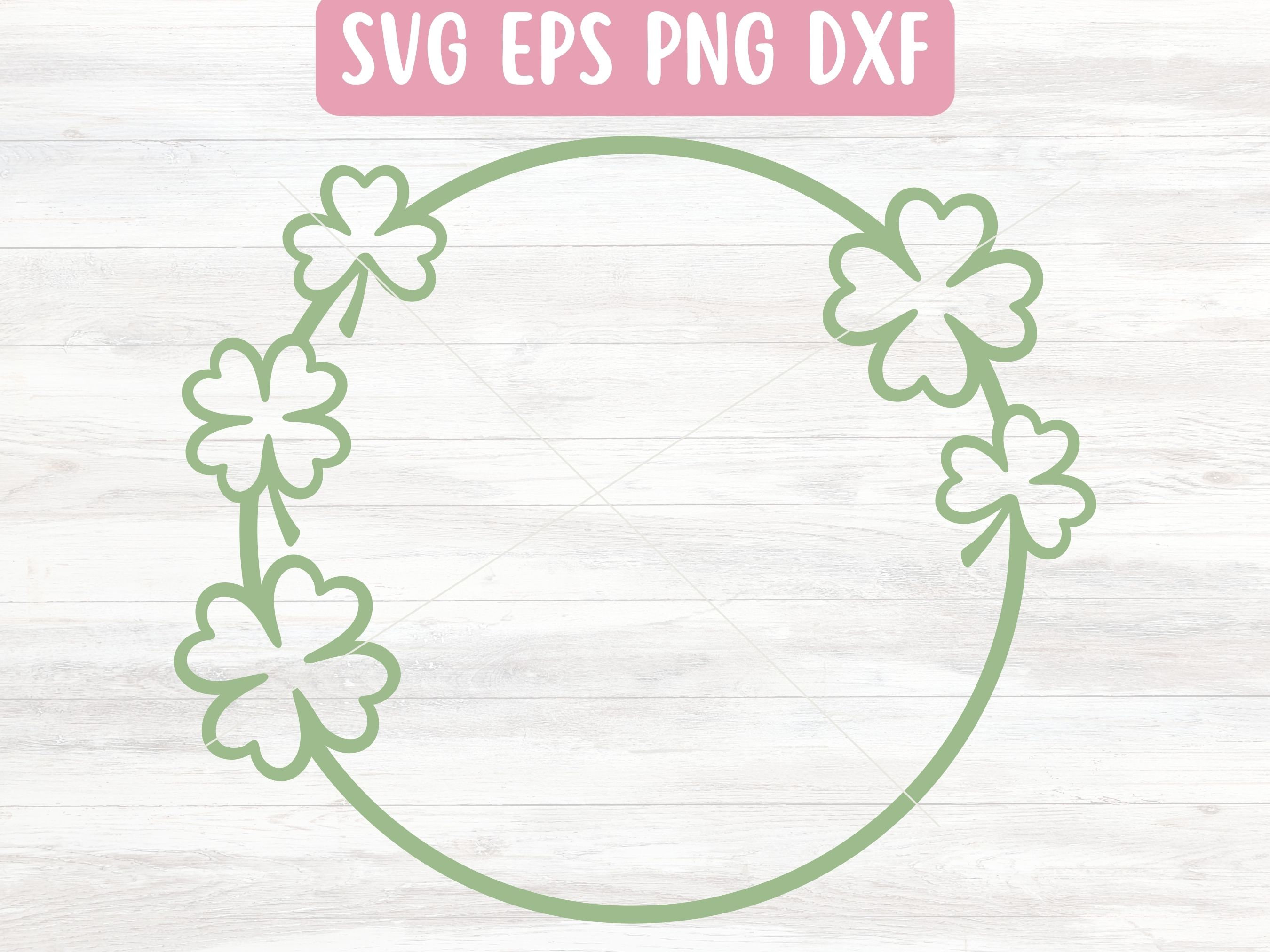 Shamrock Border SVG File for Cricut, Clover Frame PNG, Circle Frame SVG ...