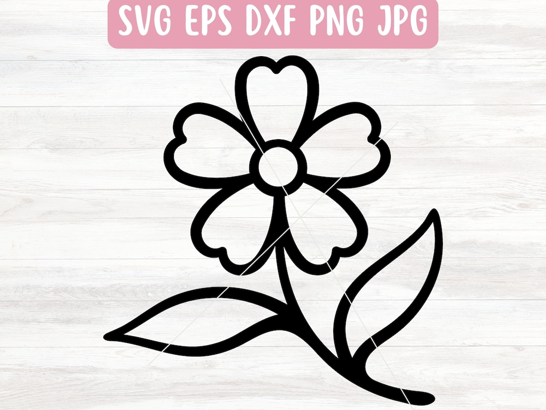 Simple Flower SVG File for Cricut, Flower Outline SVG for Silhouette ...