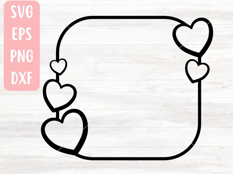 Heart Frame SVG File for Cricut Valentines Border SVG Vector - Etsy