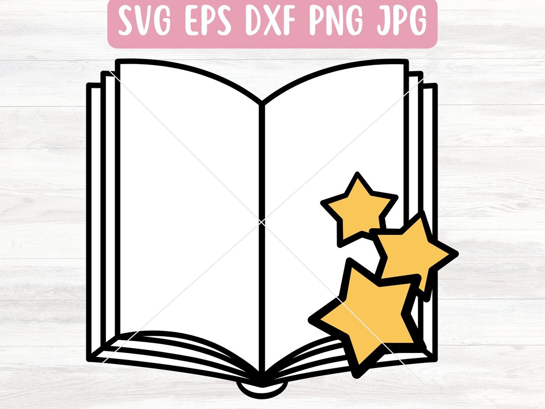Open Book SVG File for Cricut, Reading SVG for Silhouette, Layered Book ...