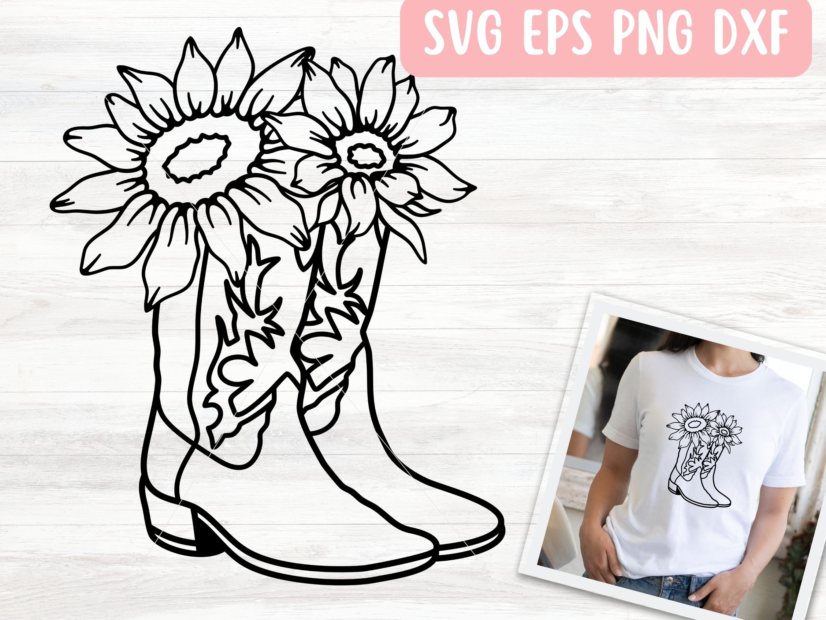 Cowgirl Boots SVG File for Cricut, Infusible Ink SVG Shirt Design ...