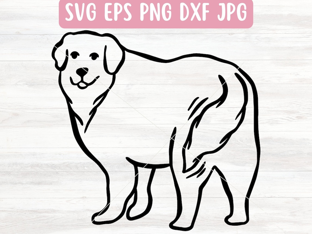 Great Pyrenees SVG File for Cricut, Dog Outline SVG for Silhouette, Dog ...