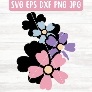 Simple Flower SVG File for Cricut, Layered Flower SVG for Silhouette ...
