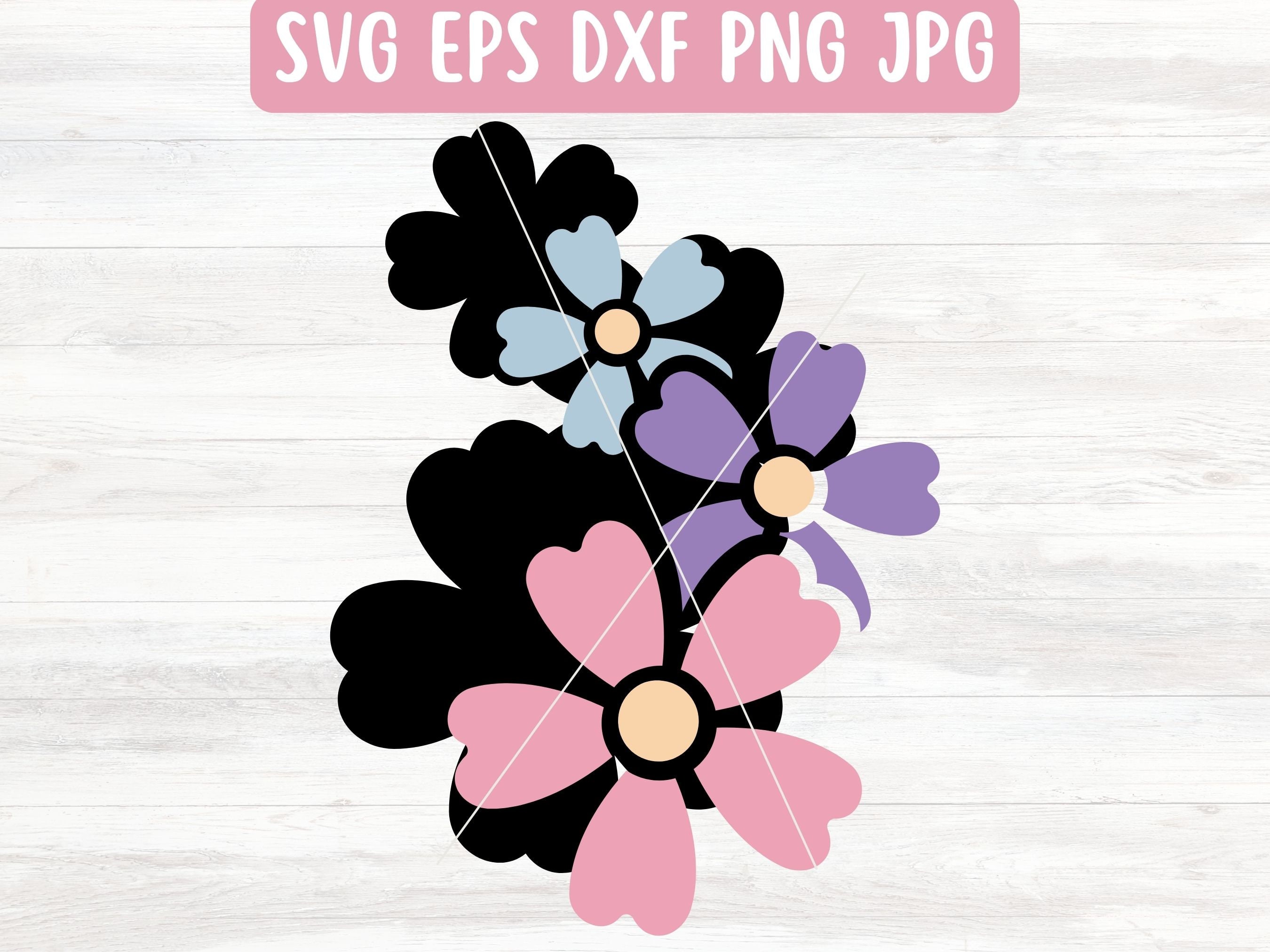 Simple Flower SVG File for Cricut, Layered Flower SVG for Silhouette ...