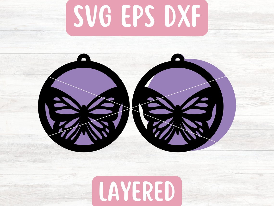 Monarch Butterfly Earring SVG File for Cricut, Layered Earring SVG for ...