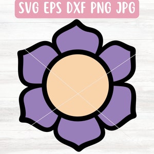 Simple Flower SVG File for Cricut, Layered Flower SVG for Silhouette ...