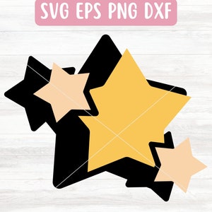 Layered Stars SVG File for Cricut, Star Cluster SVG for Vinyl, Digital ...