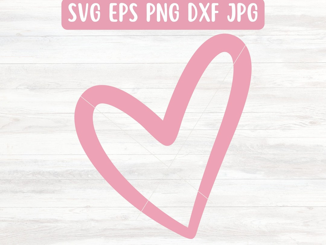 Hand Drawn Heart SVG File for Cricut, Heart Outline SVG File Download ...