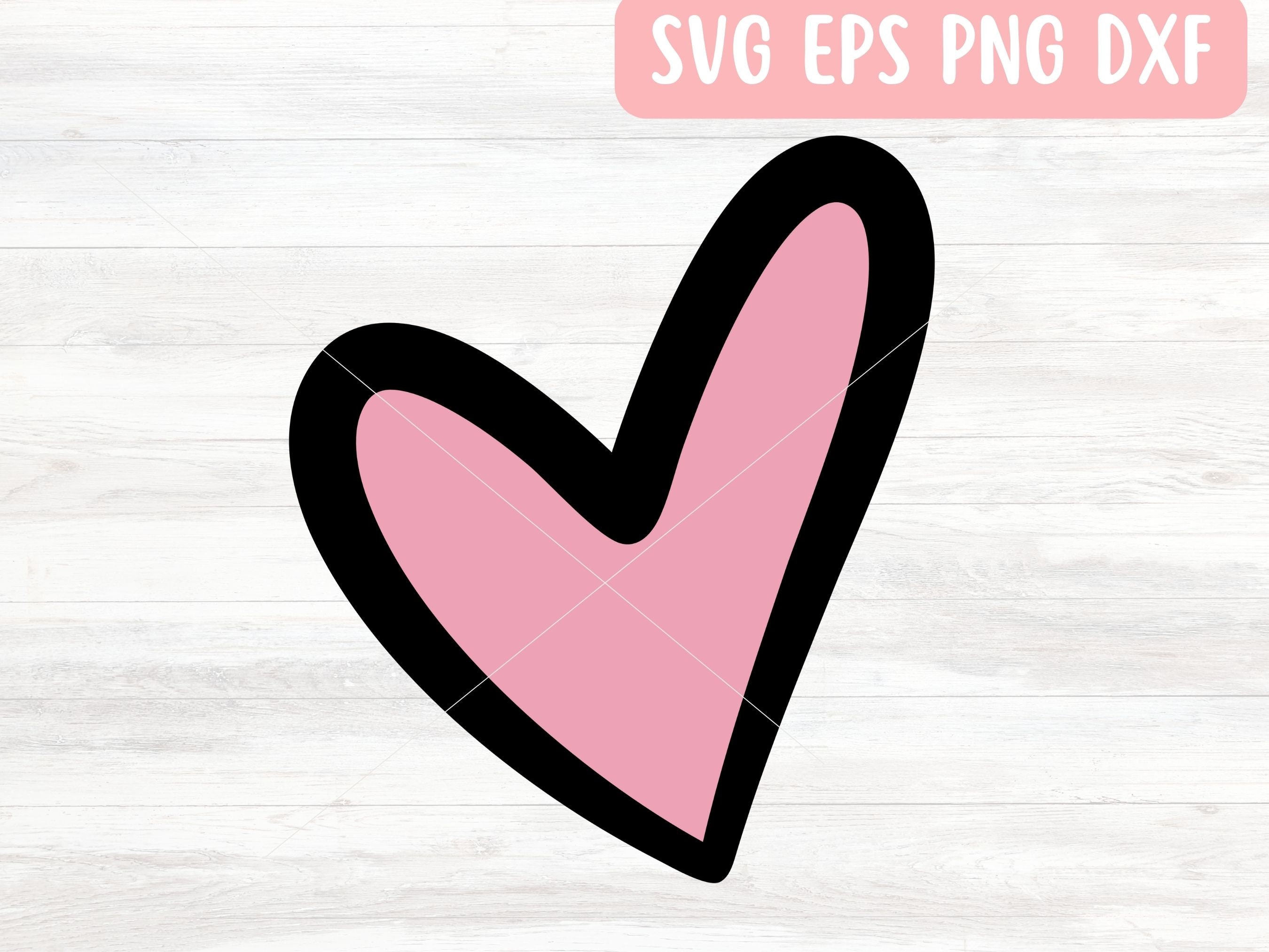 Hand Drawn Heart SVG File for Cricut, Layered Heart SVG File Download ...