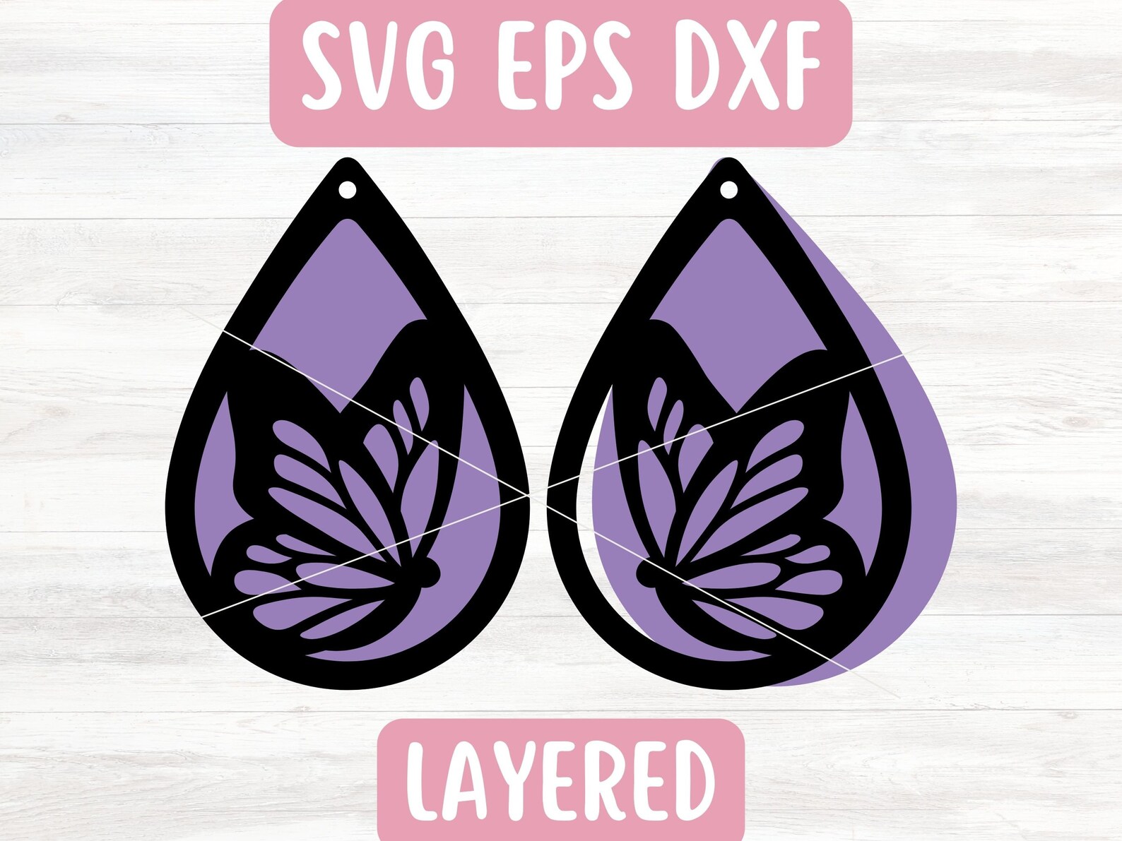 Monarch Butterfly Earring SVG File for Cricut, Layered Earring SVG for ...