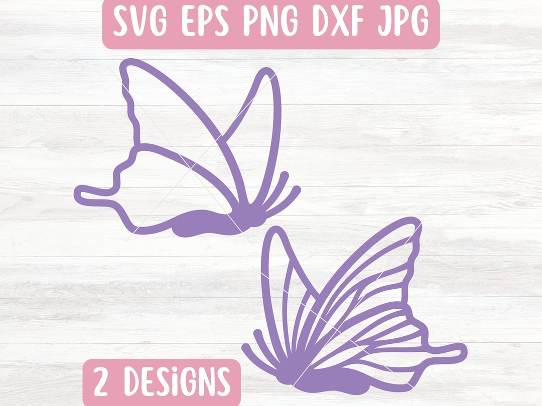 Side Butterfly SVG File for Cricut, Butterfly Outline SVG for ...