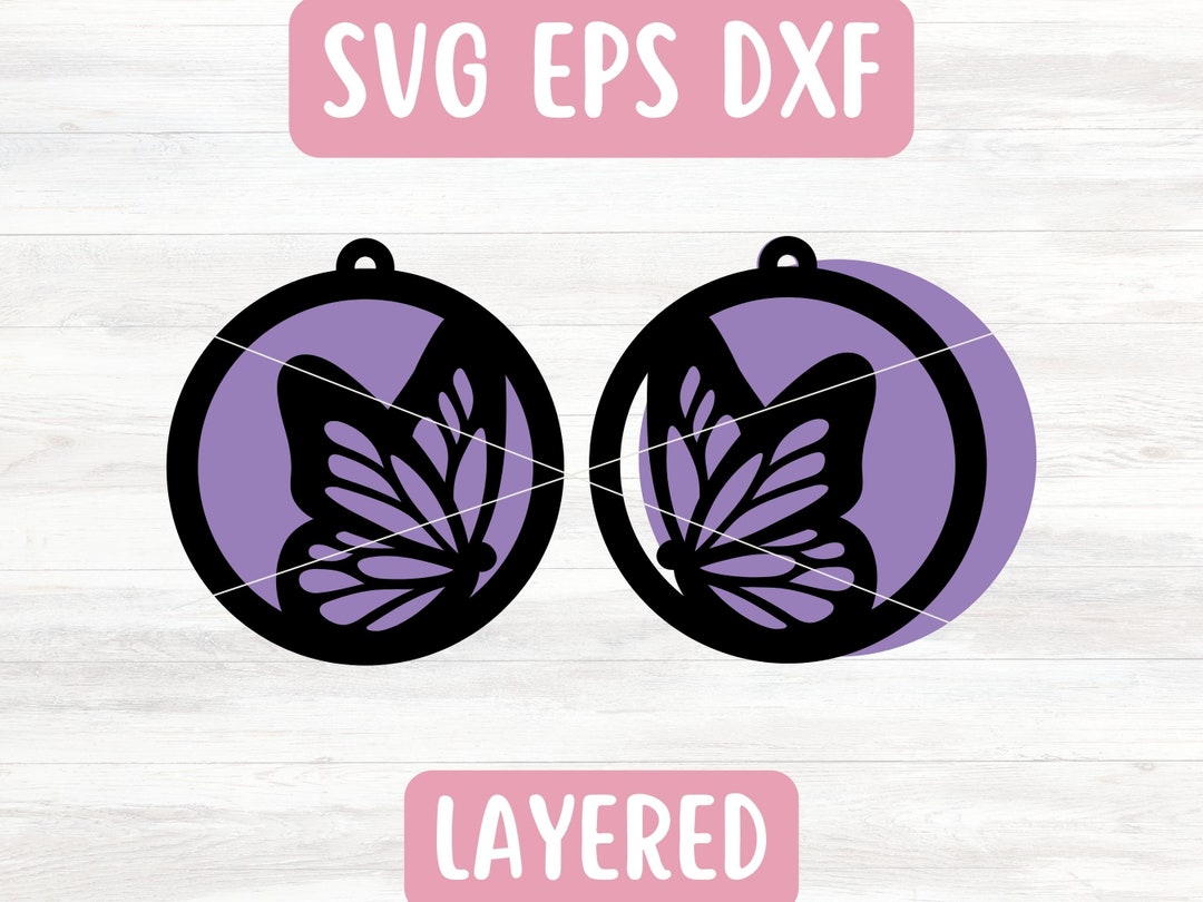 Monarch Butterfly Earring SVG File for Cricut, Layered Earring SVG for ...