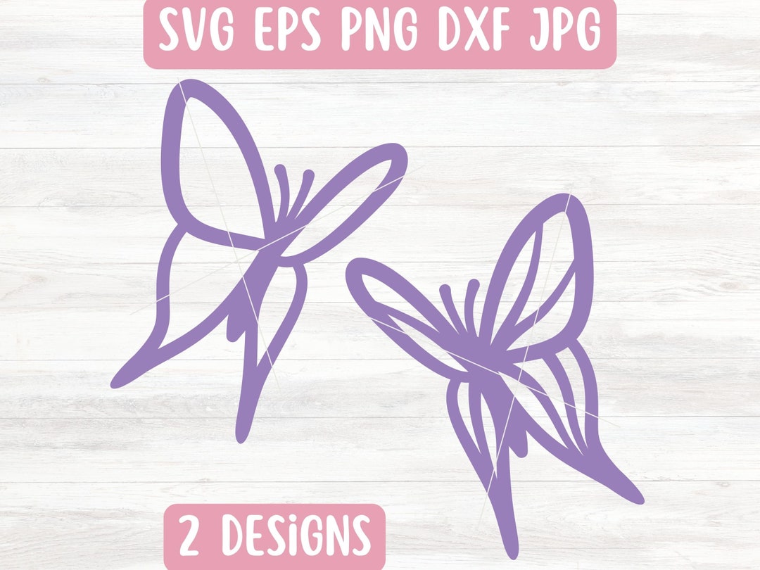 Side Butterfly SVG File for Cricut, Butterfly Outline SVG for ...