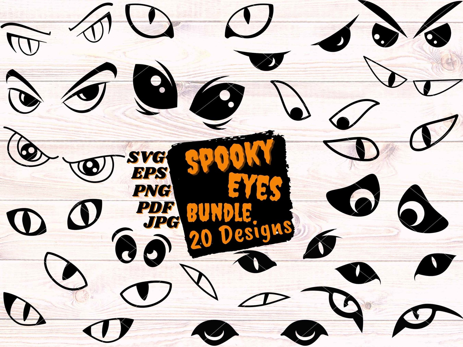 Scary Eyes SVG Files for Cricut, Creepy Eyes SVG, Monster Eyes SVG, Cat ...