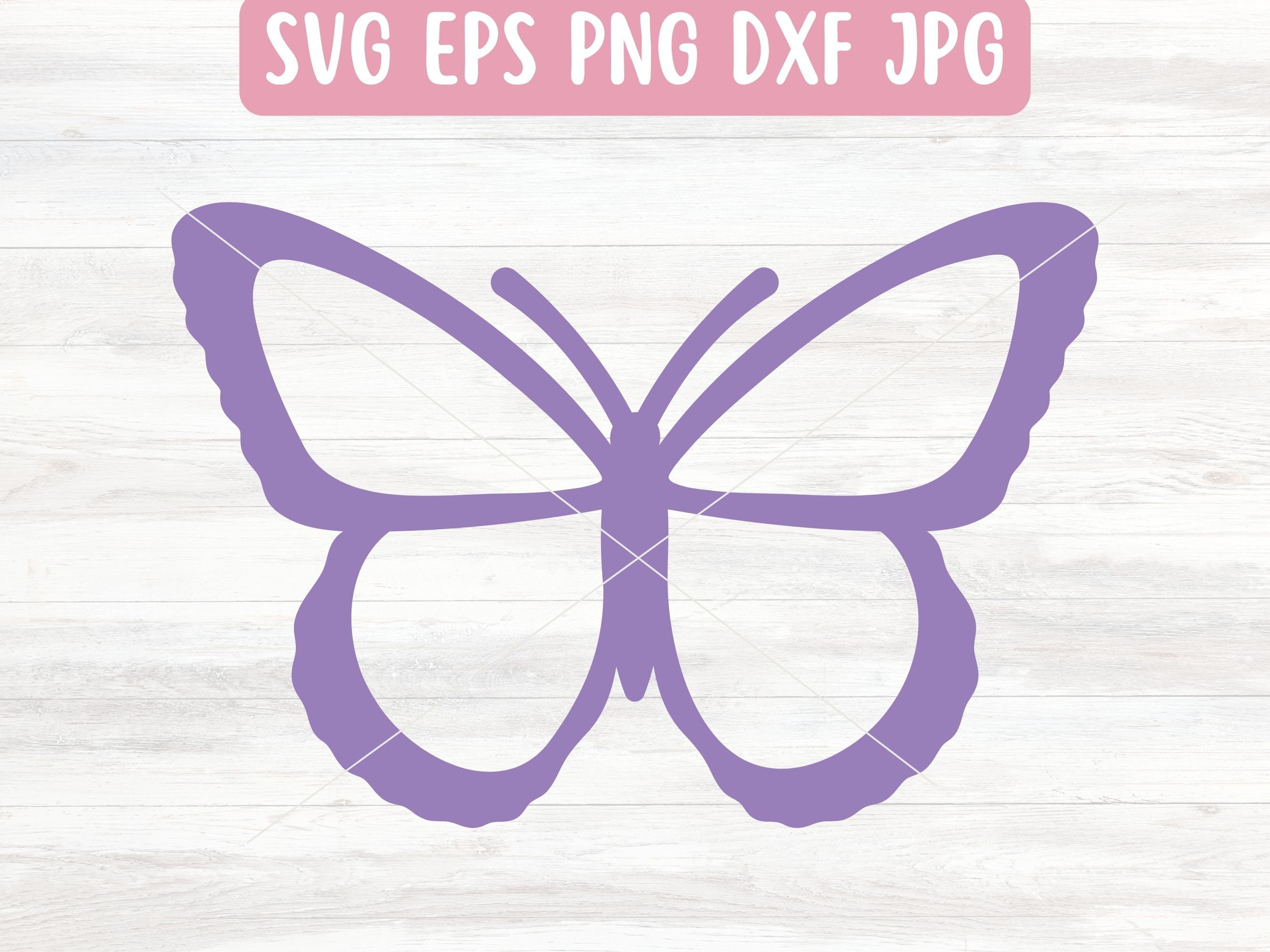 Simple Butterfly SVG File for Cricut, Butterfly Outline SVG for ...