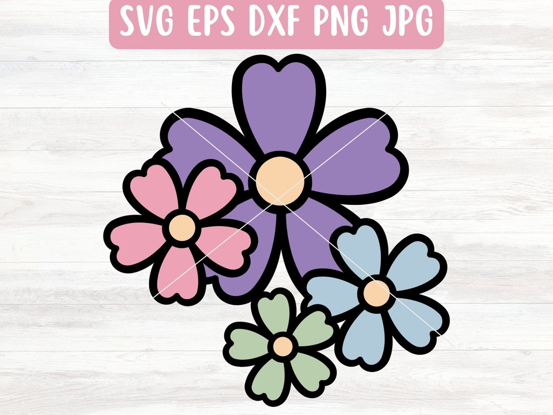 Simple Flower SVG File for Cricut, Layered Flower SVG for Silhouette ...