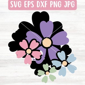 Simple Flower SVG File for Cricut, Layered Flower SVG for Silhouette ...