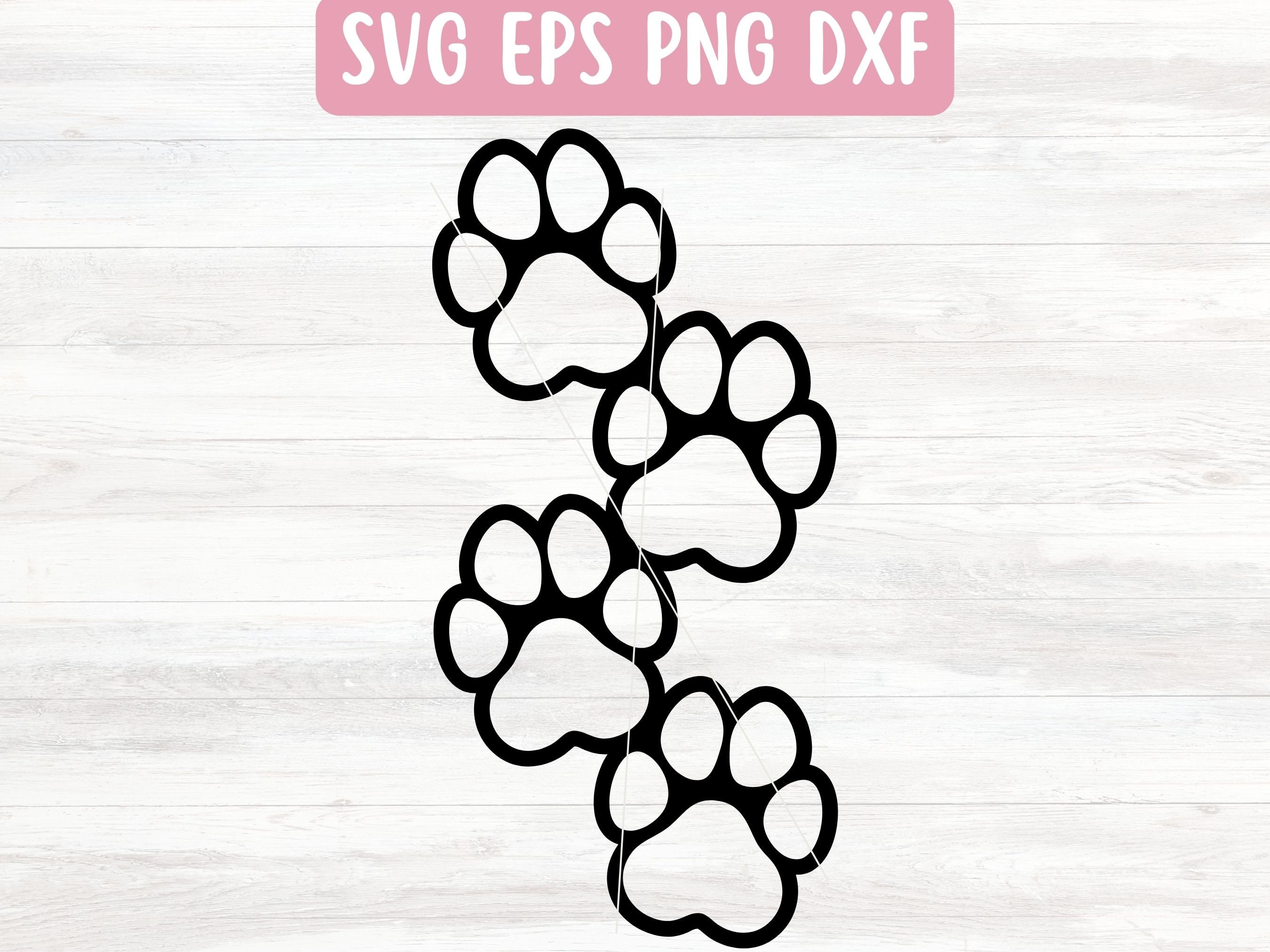 Paw Print Outline SVG File for Cricut, Dog Paw PNG, Car Decal Svg for ...