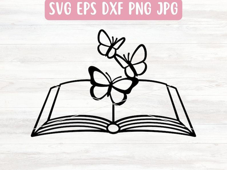 Open Book SVG File for Cricut, Reading SVG for Silhouette, Book Outline ...