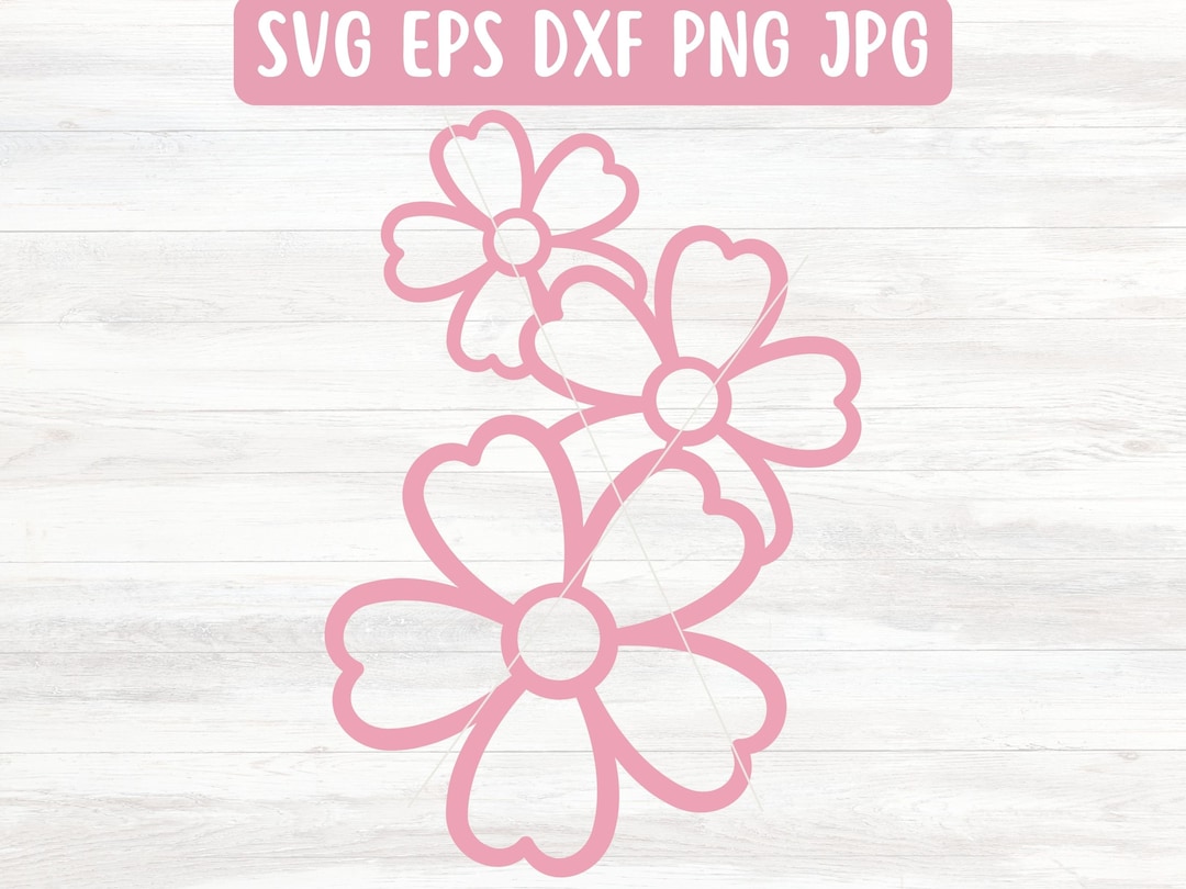 Simple Flower SVG File for Cricut, Flower Outline SVG for Silhouette ...