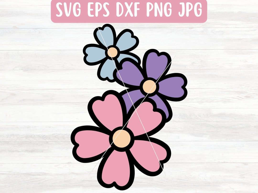 Simple Flower SVG File for Cricut, Layered Flower SVG for Silhouette ...