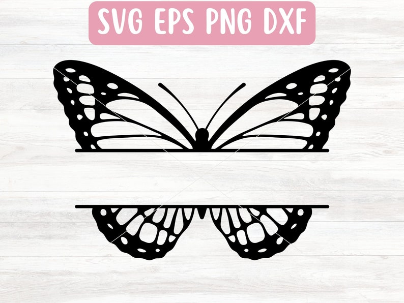 Split Butterfly SVG File for Cricut, Butterfly Name SVG for Silhouette ...