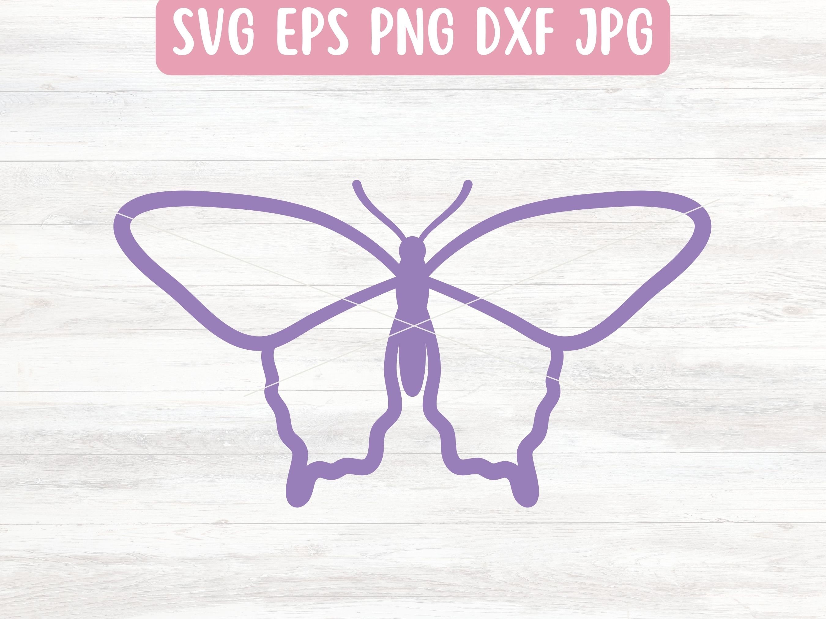 Simple Butterfly SVG File for Cricut, Butterfly Outline SVG for ...