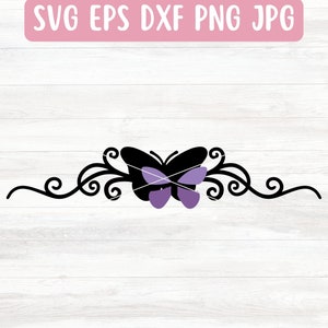 Butterfly Border SVG File for Cricut, Text Divider SVG for Silhouette ...