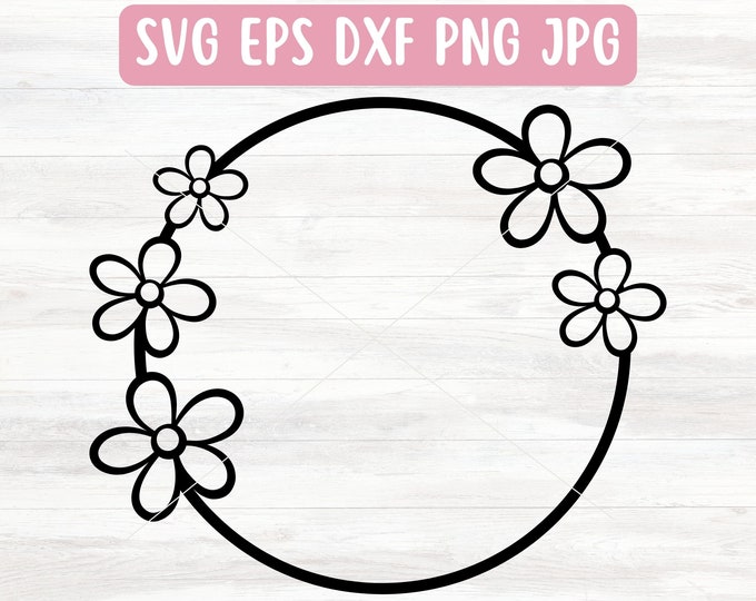 Circle Svg, Circle Svg Files, Circle Svg Designs, Circle of Flowers Png ...