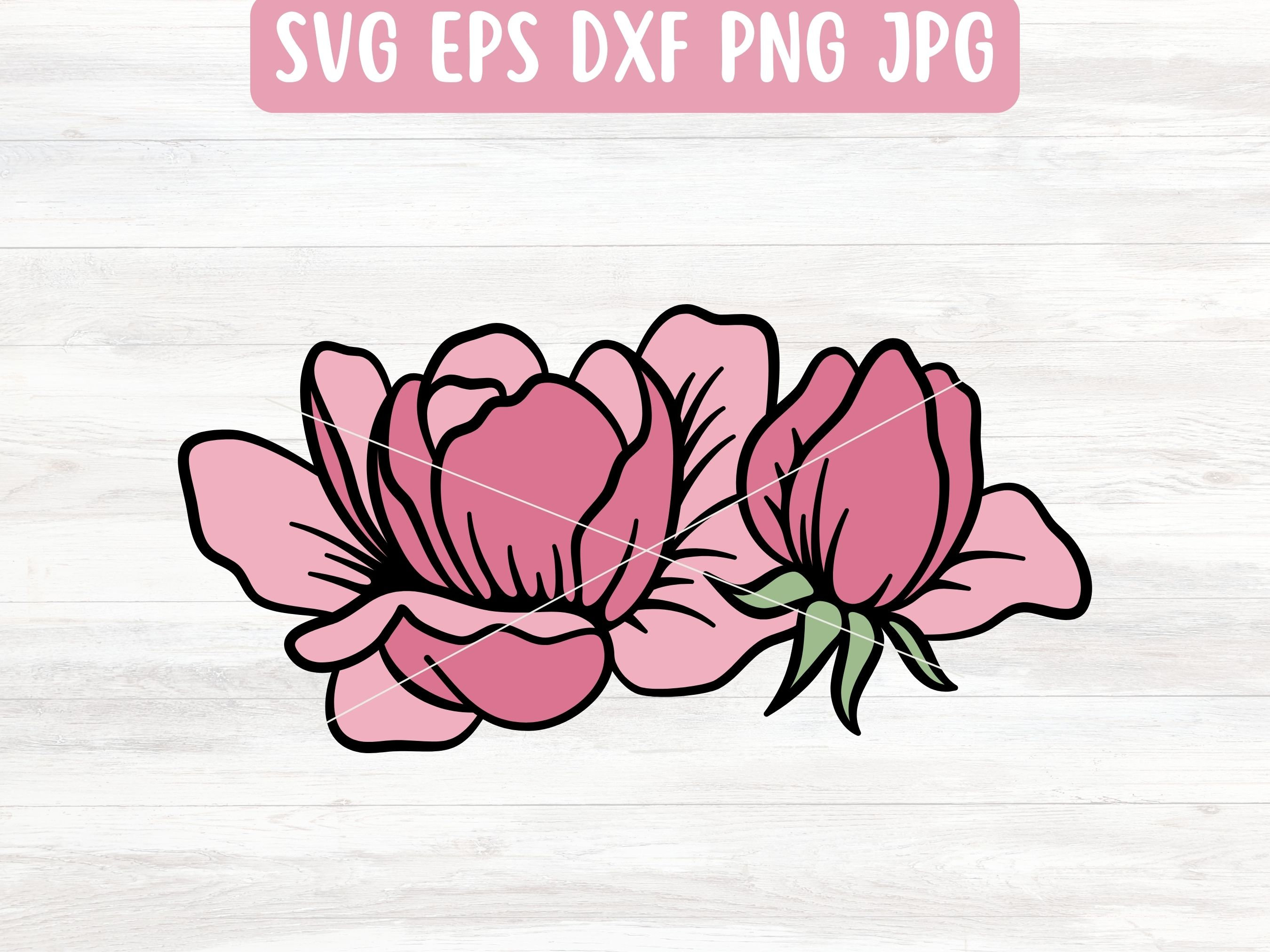 Simple Rose SVG File for Cricut, June Birth Flower SVG for Silhouette ...