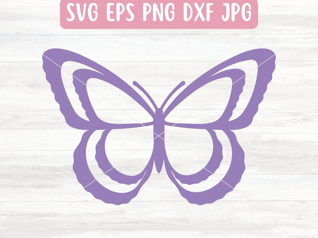 Simple Butterfly SVG File for Cricut, Butterfly Outline SVG for ...
