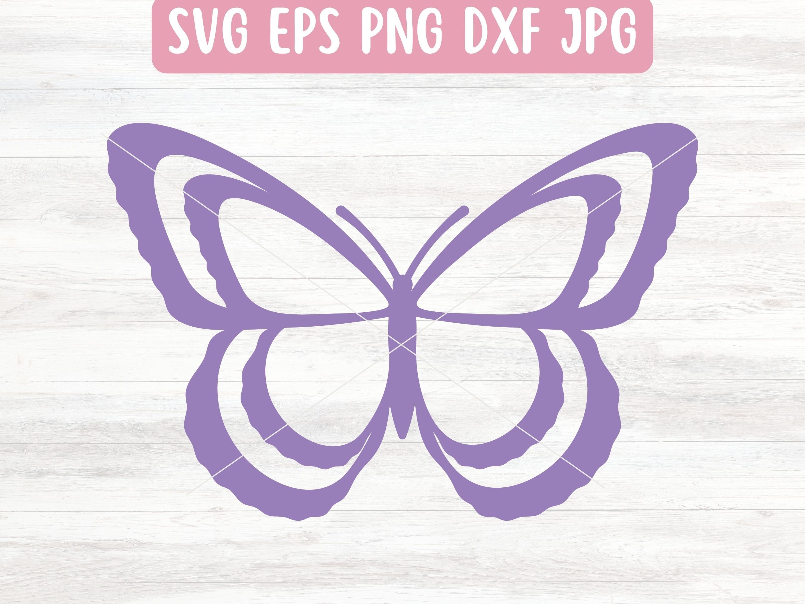 Simple Butterfly SVG File for Cricut, Butterfly Outline SVG for ...